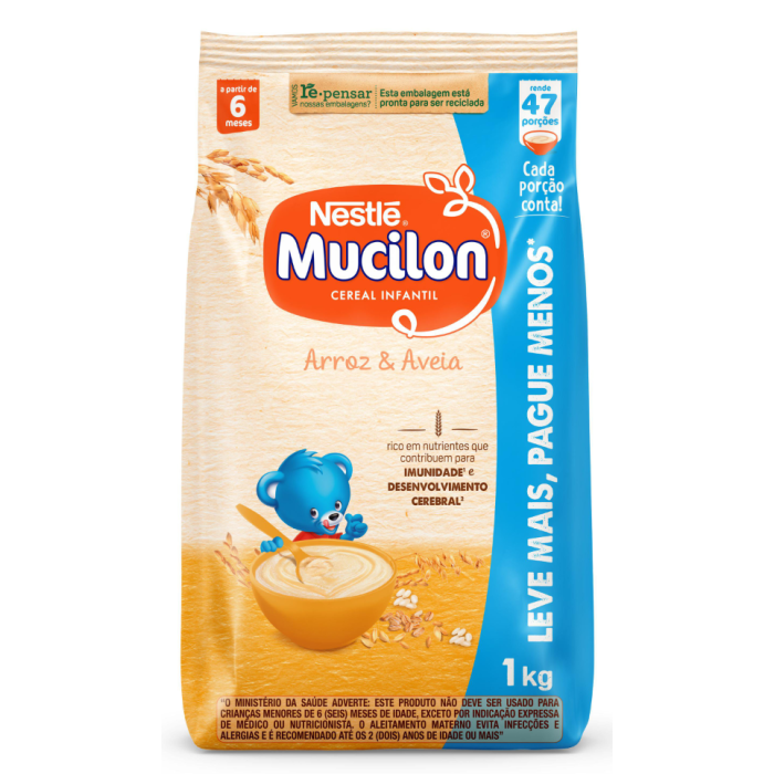 Cereal Infantil Mucilon Arroz e Aveia 1kg | Lojinha Baby&Me by Nestlé