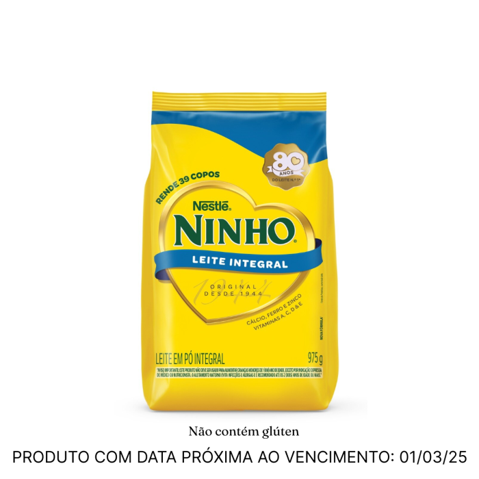 Leite em Pó Ninho Integral Sachê 975g | Lojinha Baby&Me